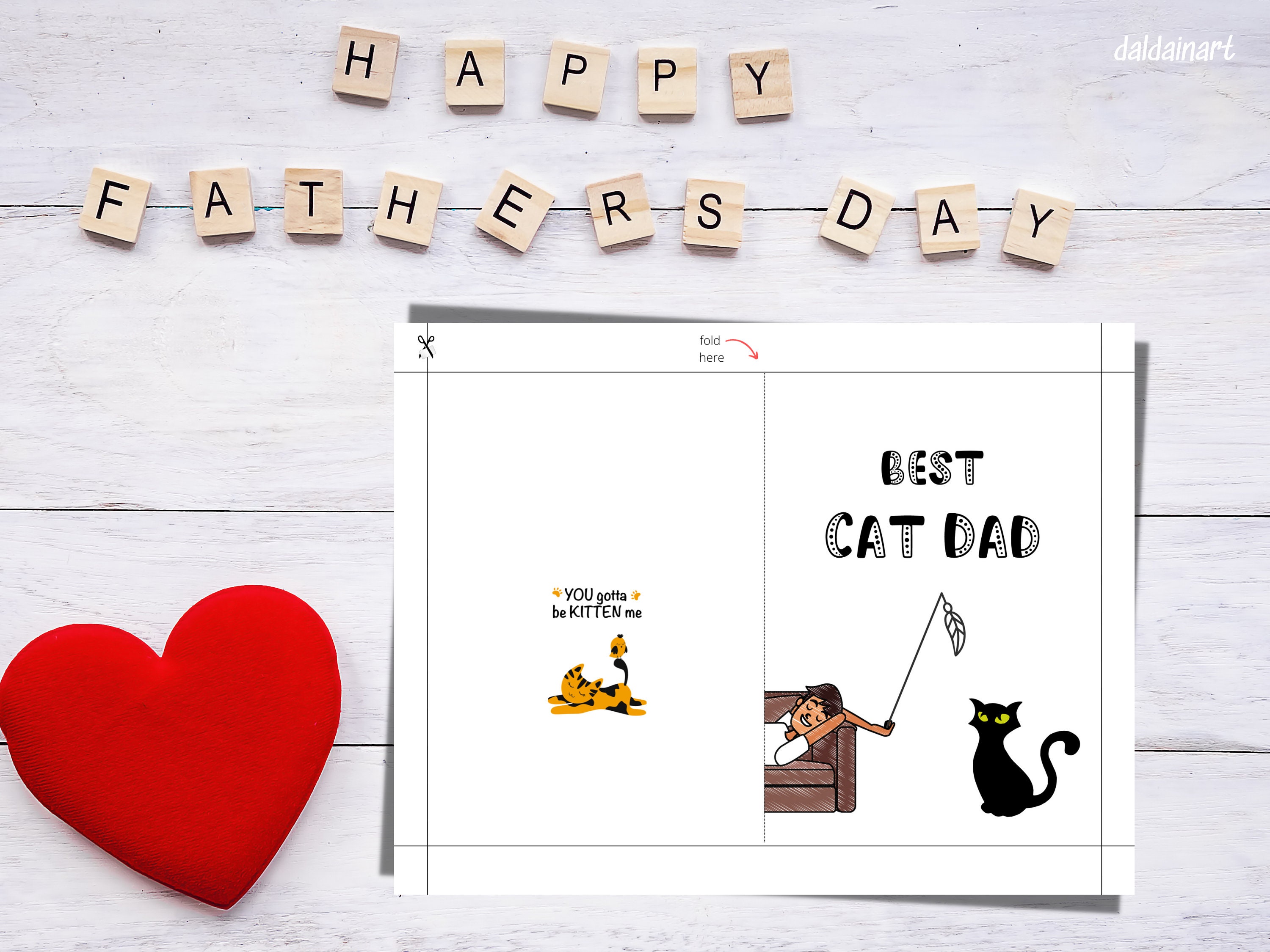 Best Cat Dad Card Printable Happy Father's Day Card - Etsy