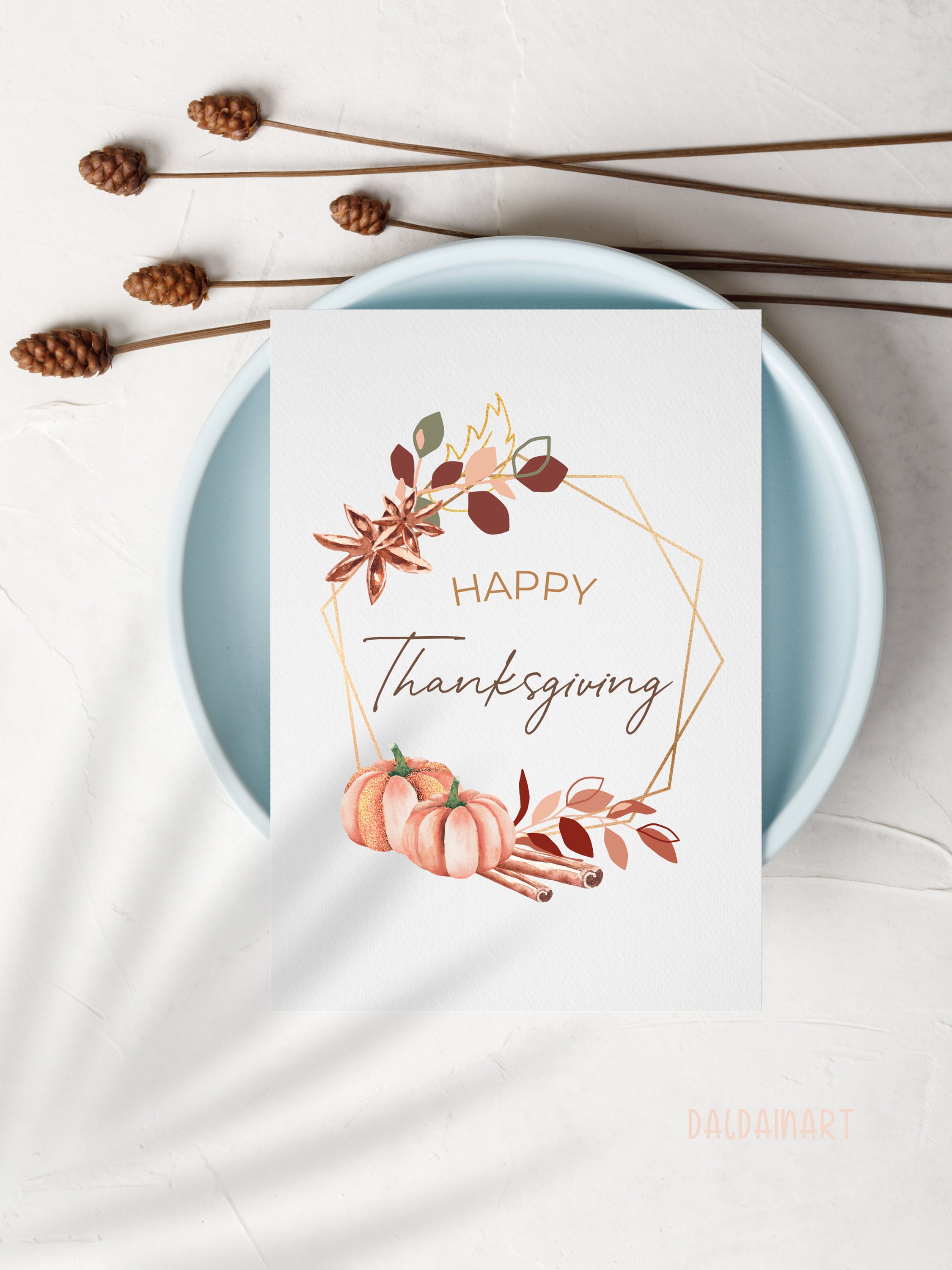 Thanksgiving Greeting Card PRINTABLE Happy Thanksgiving | Etsy