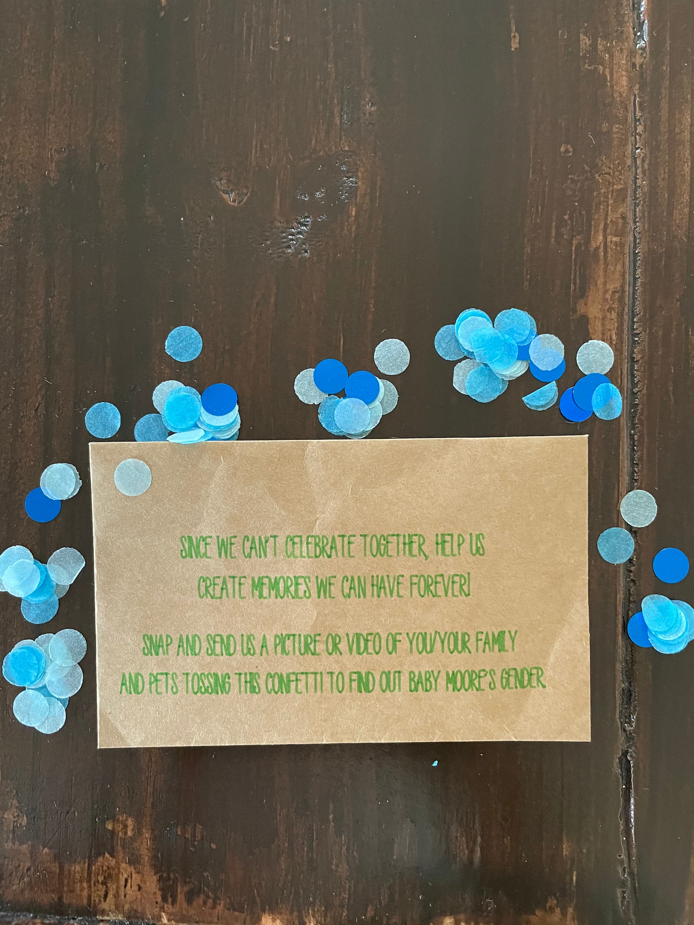 Personalized Baby Gender Reveal Envelopes With Blue or Pink Colored ...