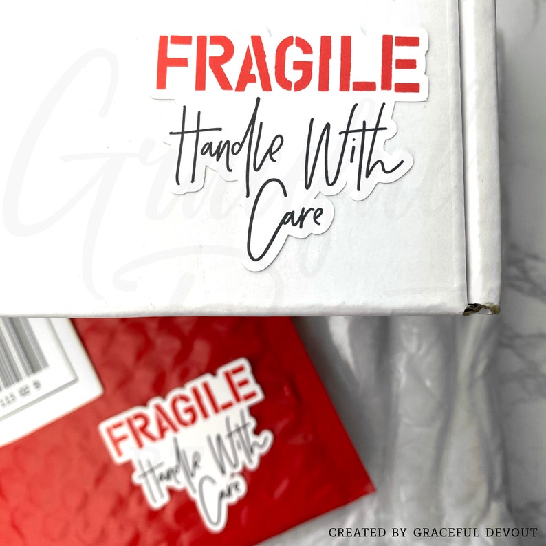 FRAGILE Handle With Care Sticker 2 inches GD56, Fragile Stickers ...