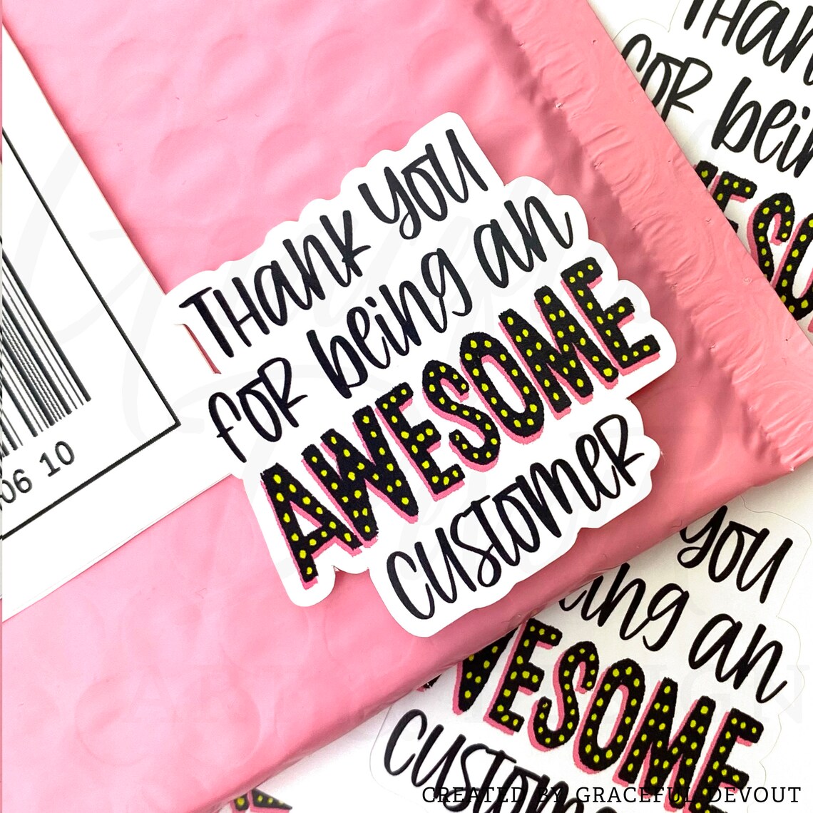 Thank You for Being an AWESOME Customer- 2" Sticker (inches) [GD63 ...