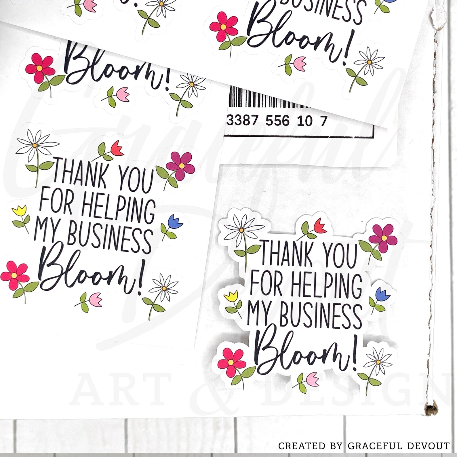 Thank You for Helping My Business Bloom!-2" (inches) Stickers, Thank ...