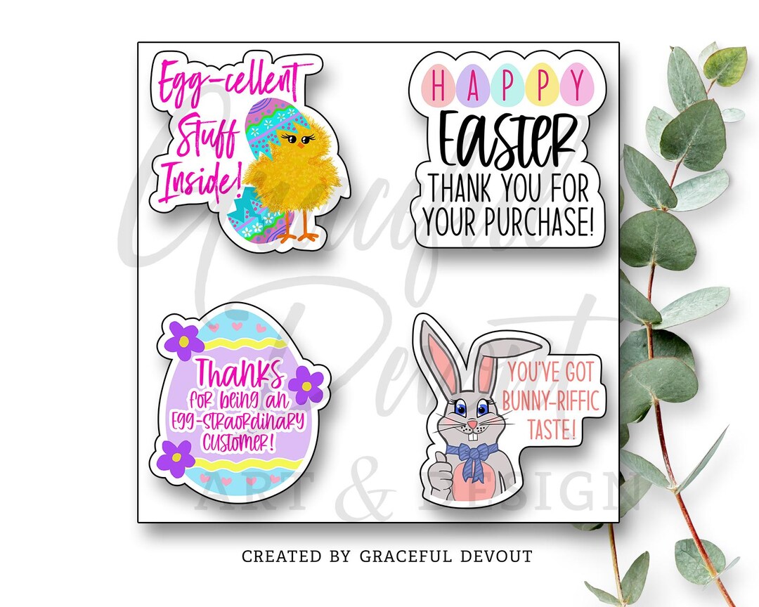 Easter Bundle Variety Pack of Stickers, 2" (inch), Easter Pack ...