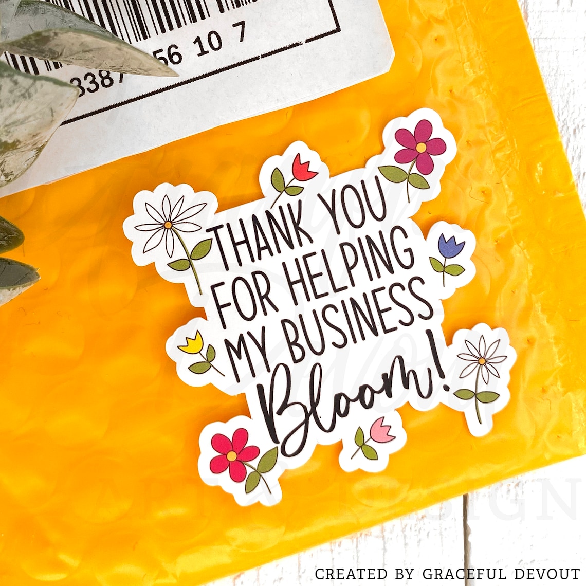 Thank You for Helping My Business Bloom!-2" (inches) Stickers, Thank ...