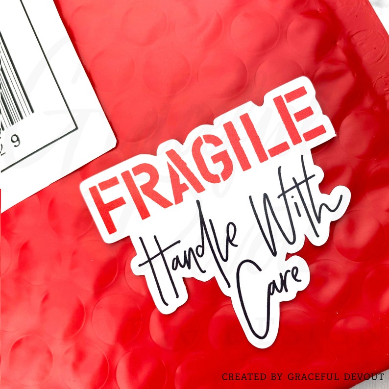 FRAGILE Handle With Care Sticker 2 inches GD56, Fragile Stickers ...
