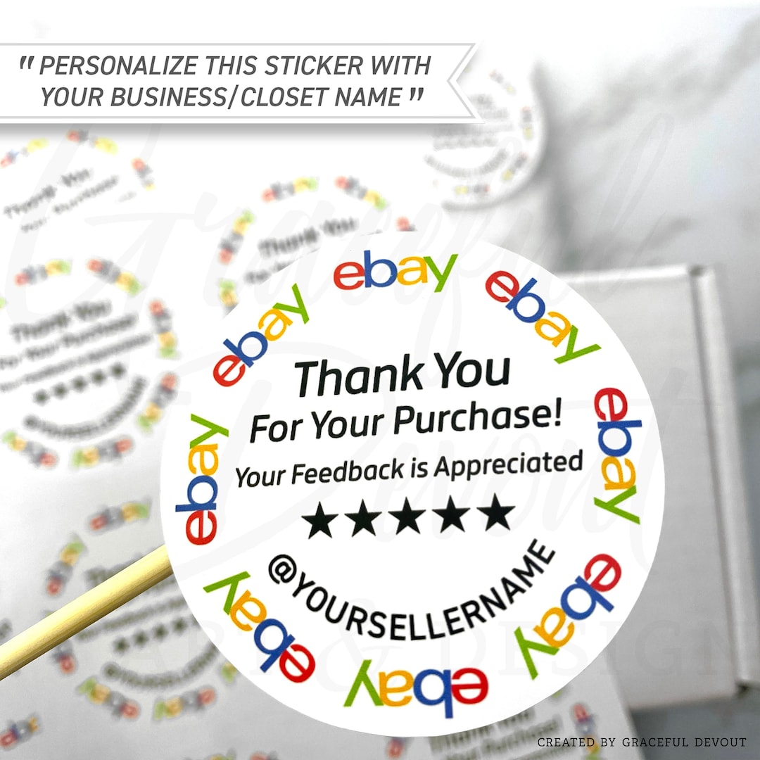 Ebay Thank You Sticker - 2" (inches) Round [GD35] Ebay Rate Me Sticker ...