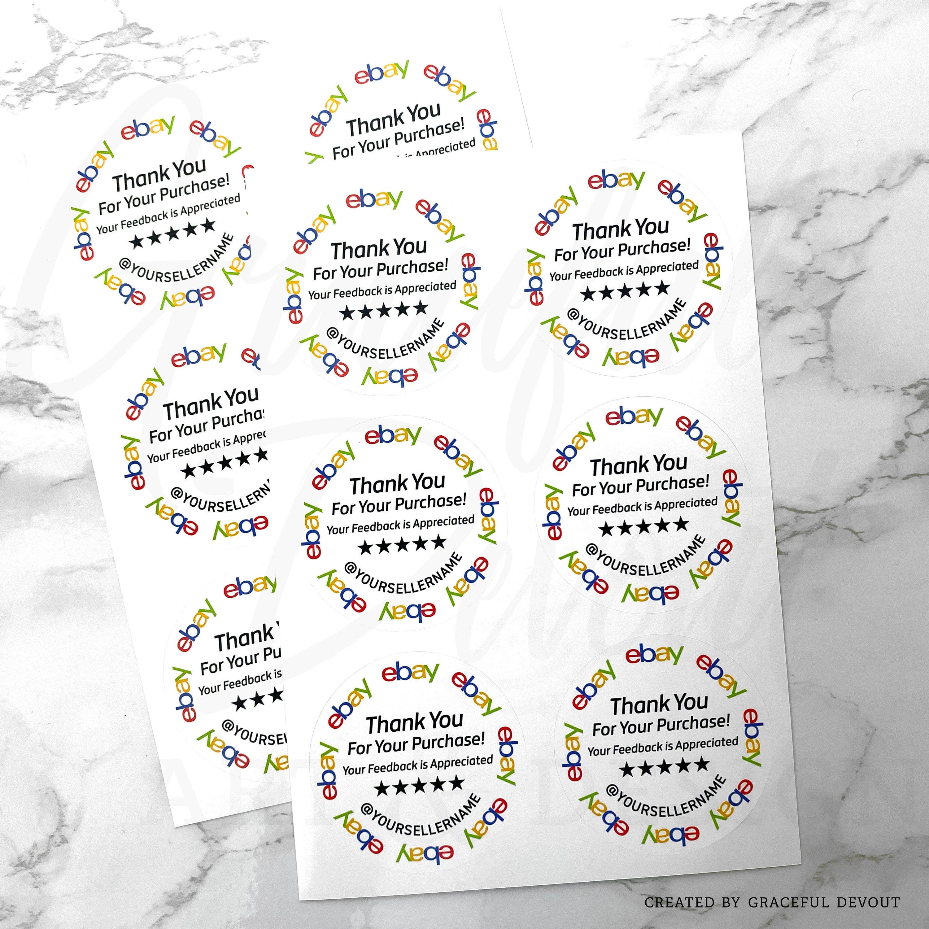 Ebay Thank You Stickers 2" Round, Ebay Rate Me Stickers, for Ebay ...