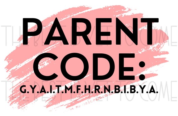 Parent Code Digital Download PNG File - Etsy