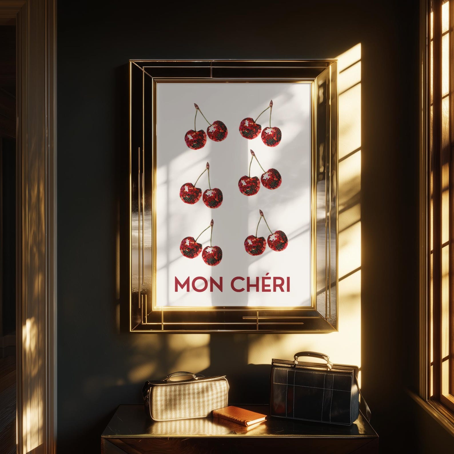 Mon Chéri Cherry Print – French Kitchen Wall Art (digital Download) - Etsy