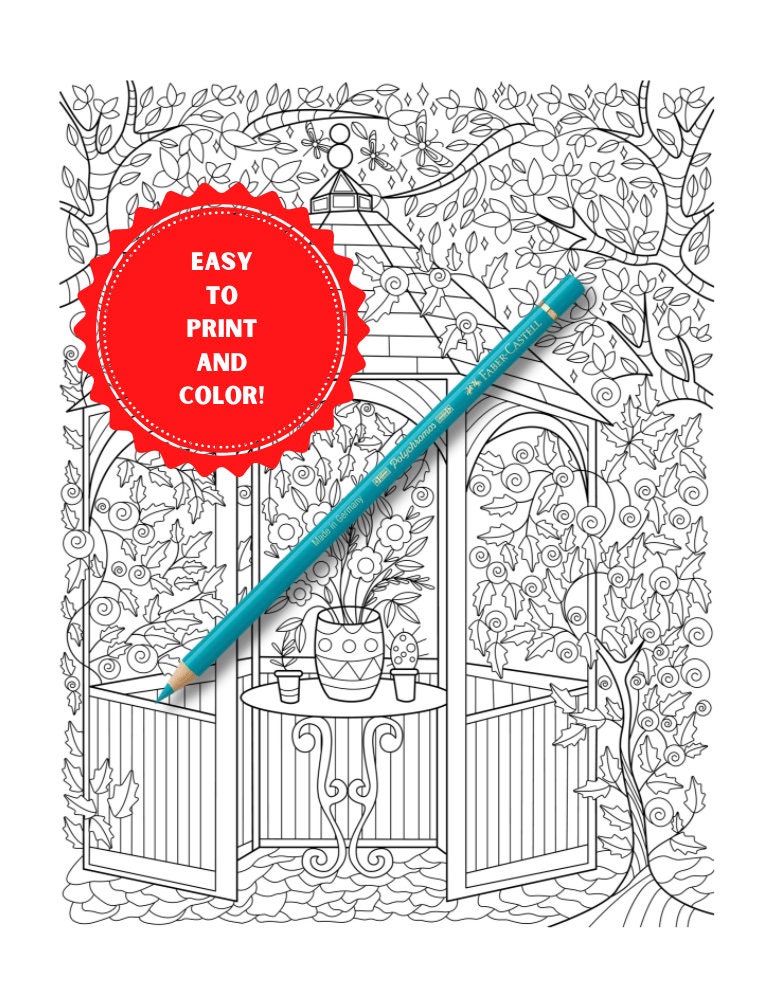 20 Printable Pages Outdoors & Nature Coloring Book Digital PDF ...