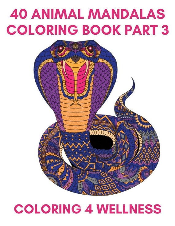 40 Page Animal Mandalas Printable Digital Coloring Book Part | Etsy