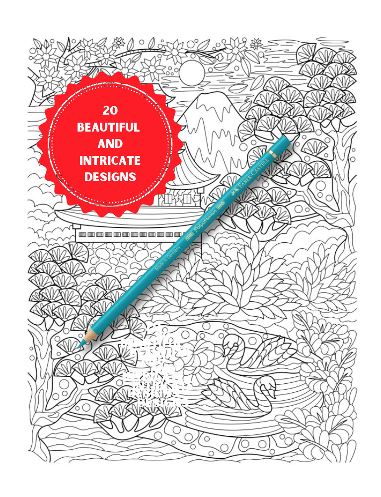 20 Printable Pages Outdoors & Nature Coloring Book Digital PDF ...