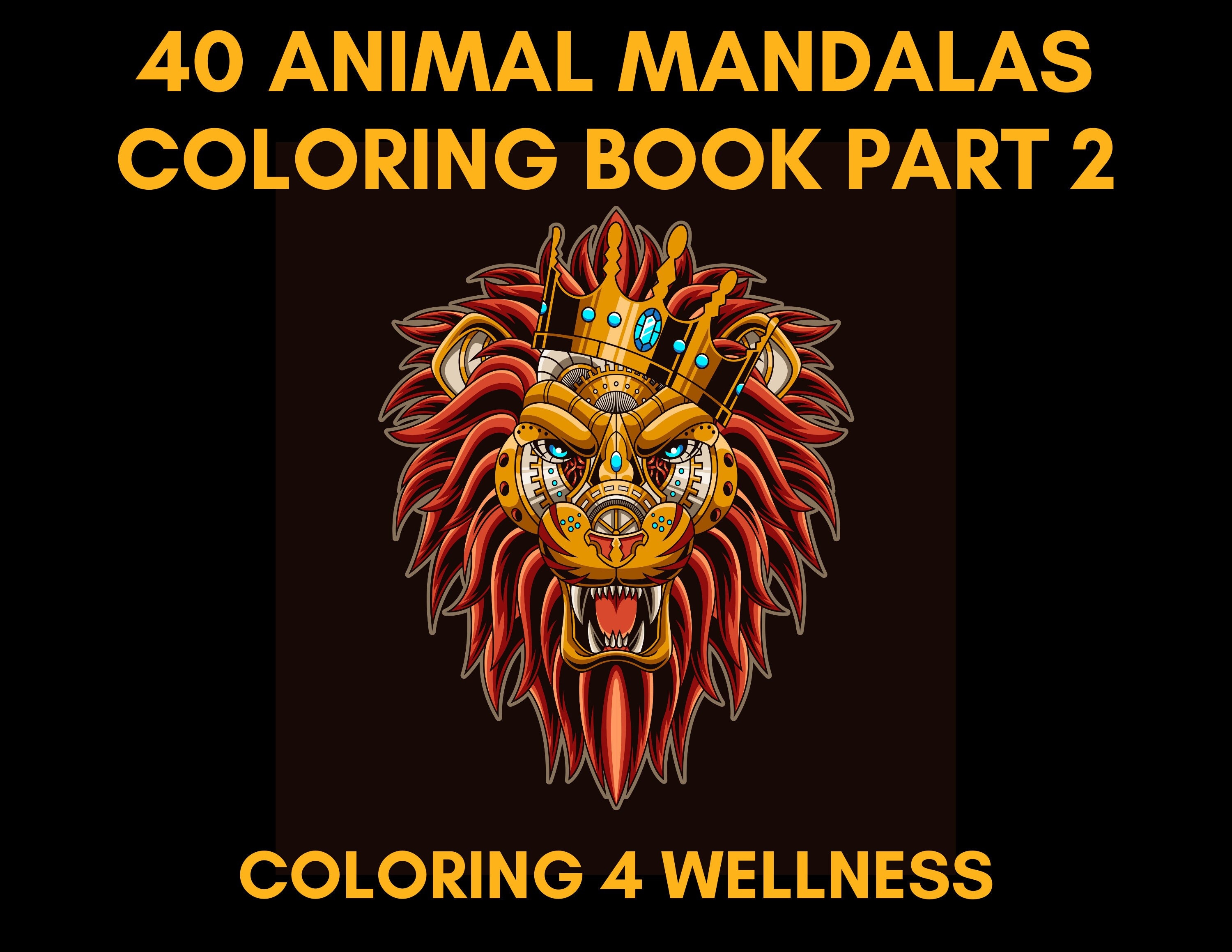40 Animal Mandalas Printable Digital Coloring Book Part 2 - Etsy