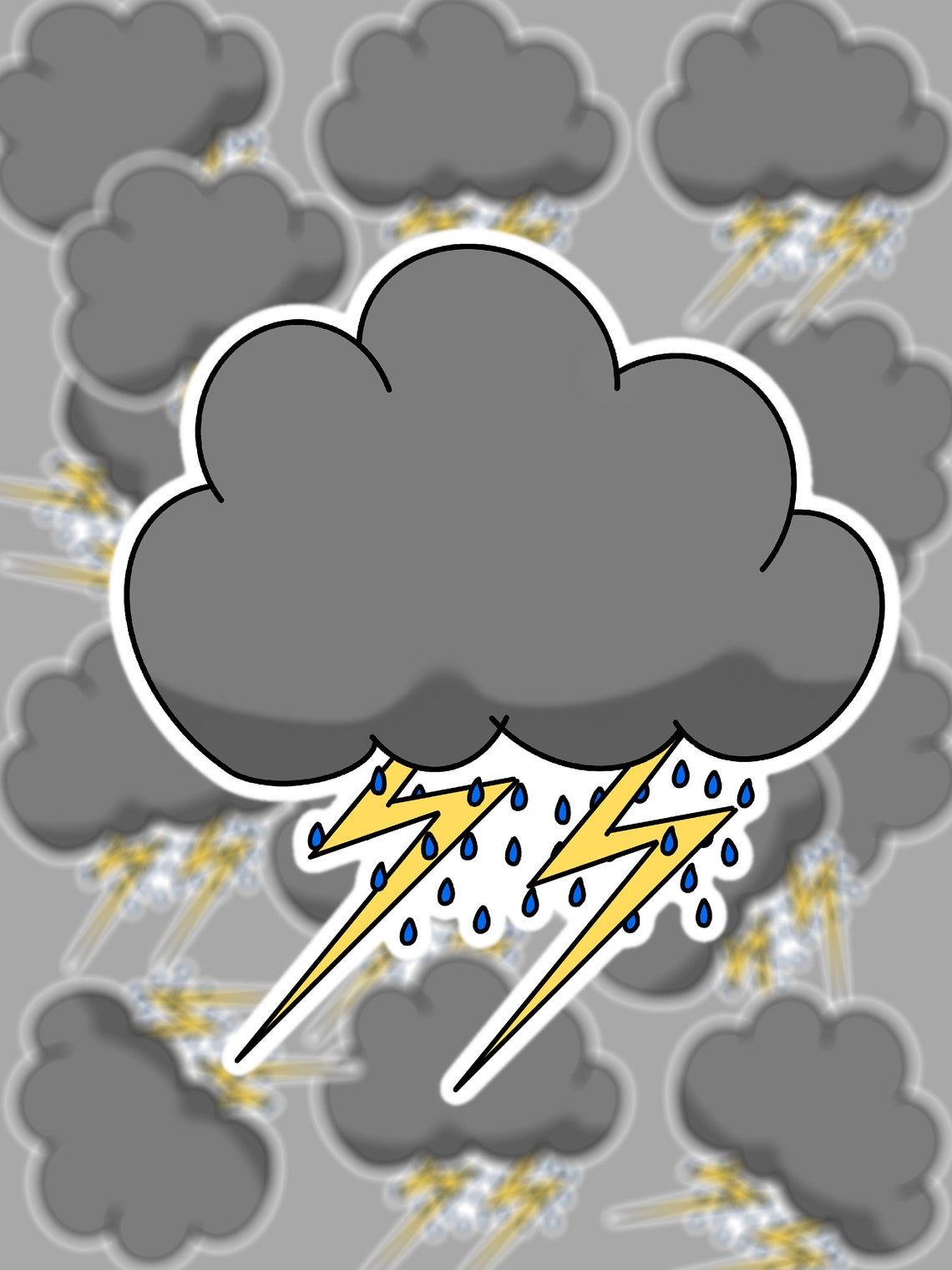 Thunder and Lightning Sticker | Etsy