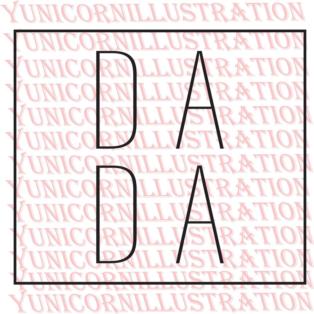 Dada With Square Frame Outline SVG, Dad Shirt SVG Files, Da Da Square ...