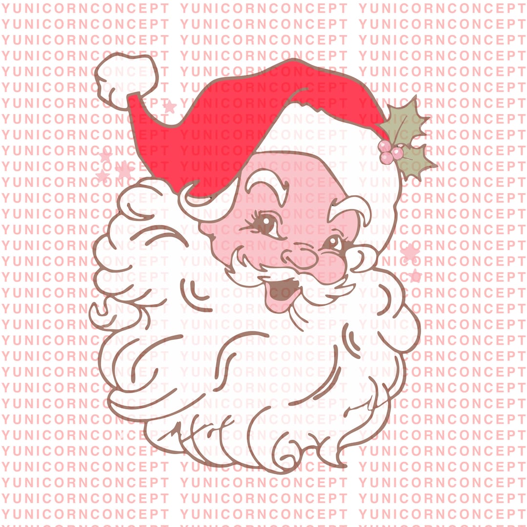 Pink Santa Claus Svg, Vintage Pink Santa Claus, Retro Pink Santa Claus ...
