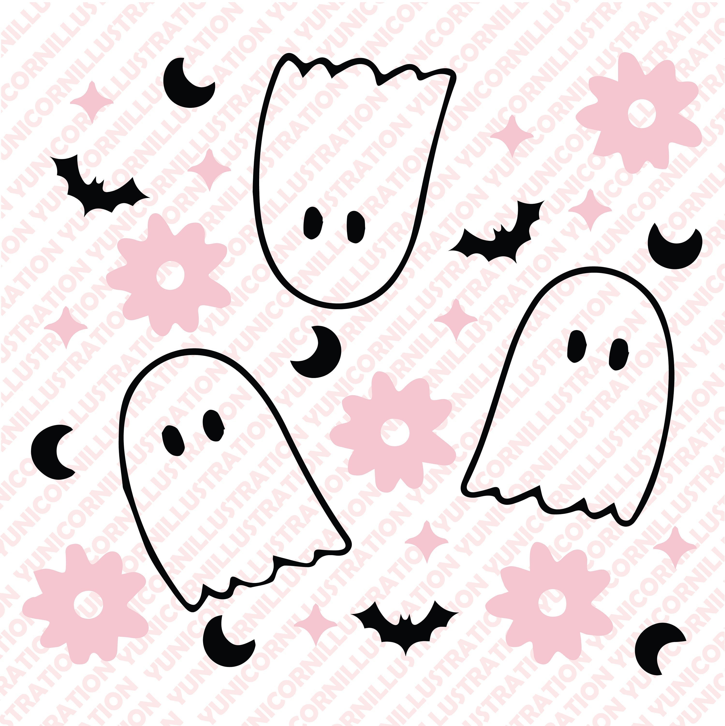 Cute Ghost SVG, Cute Halloween SVG, Halloween Seamless Pattern SVG ...