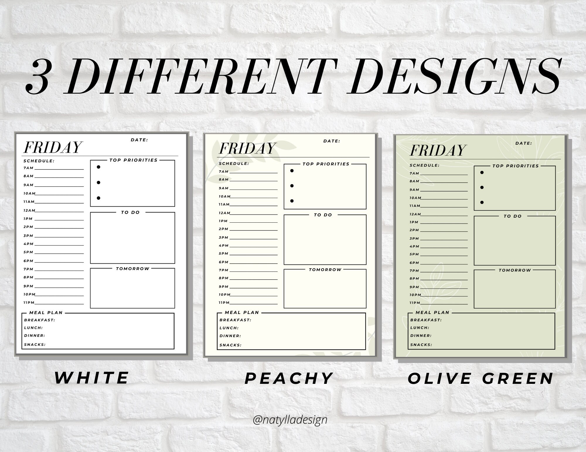 2021 Daily Planner Printable Printable Daily Planner Pages - Etsy