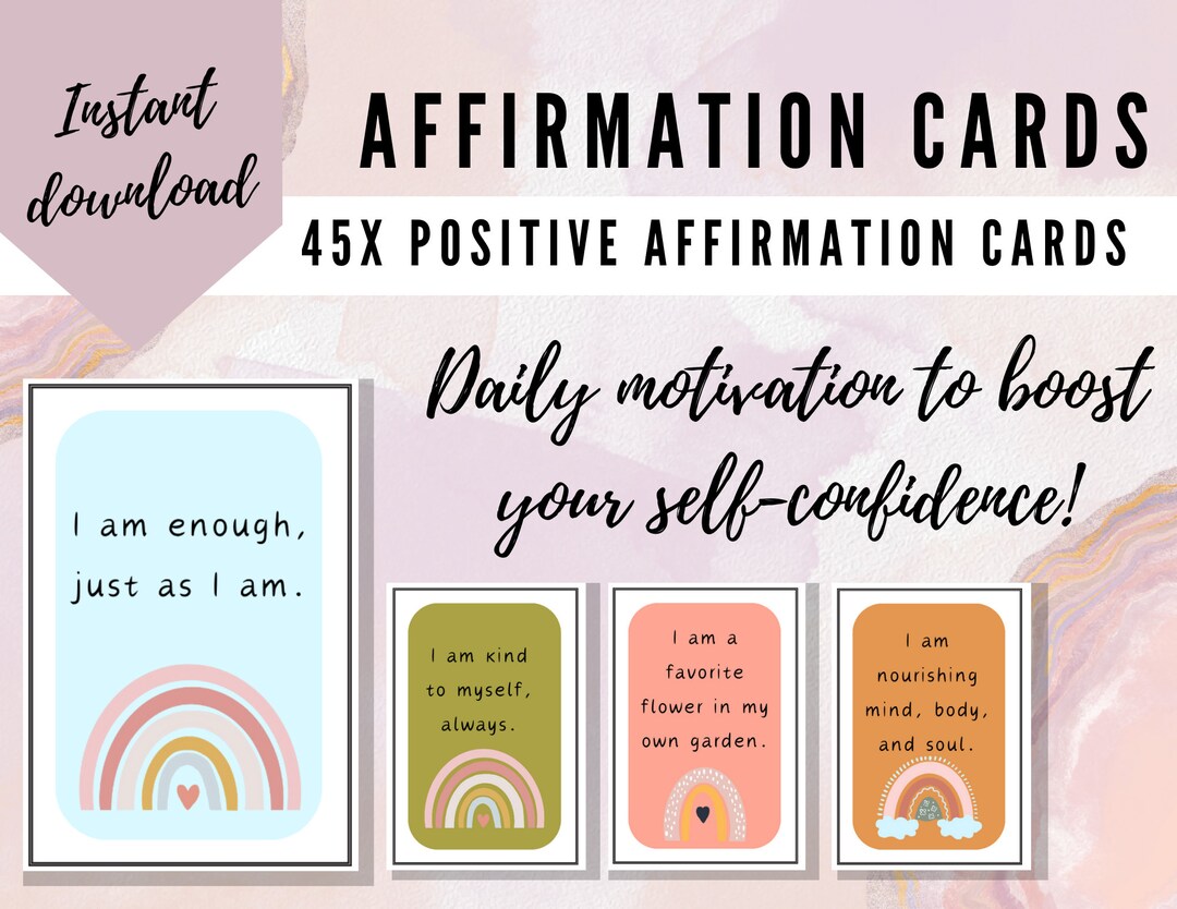 Affirmation Cards, Positive Quote Flash Cards, Affirmations Cards, Self ...
