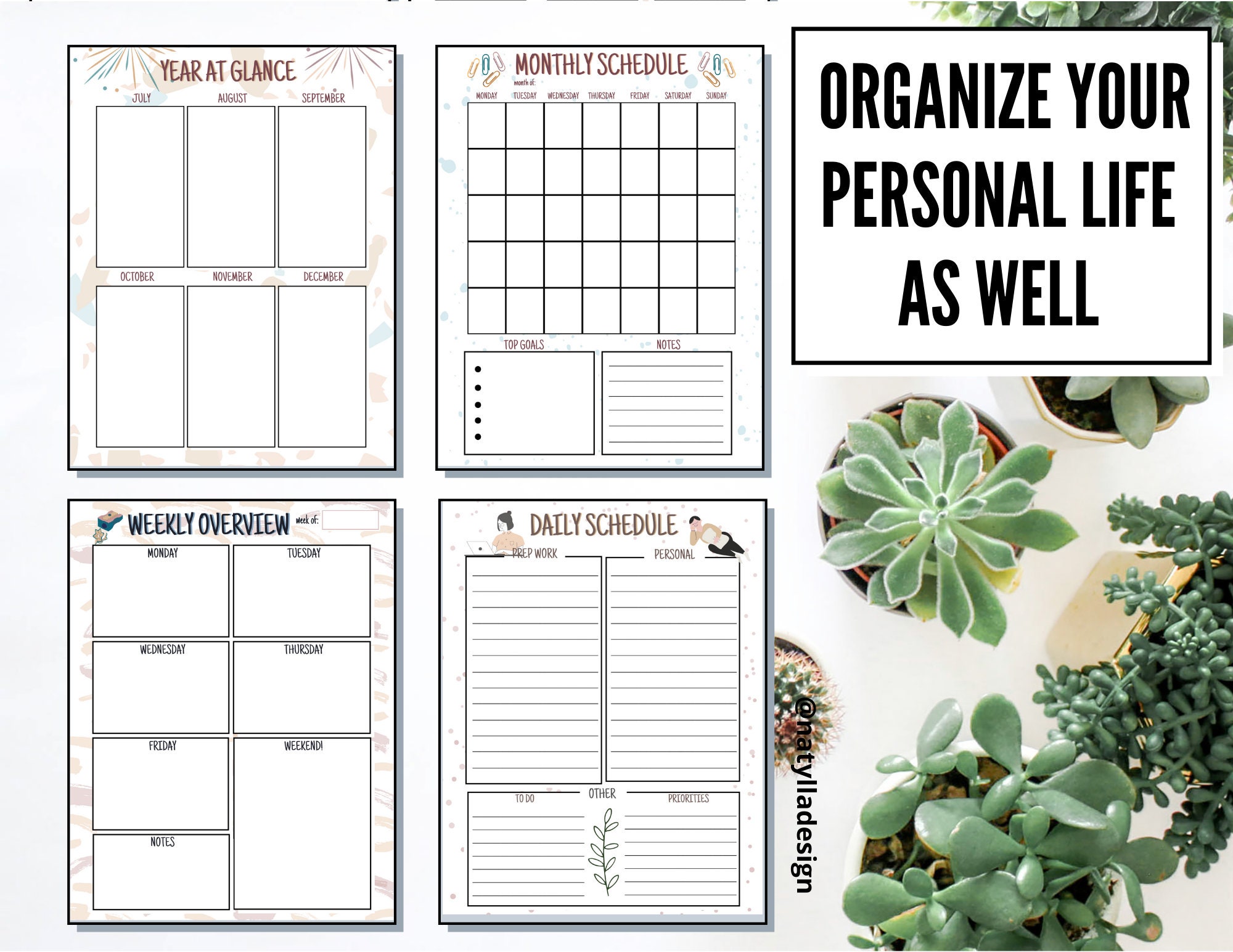 Teacher Planner PDF Planner Printable Printable Planner Undated ...