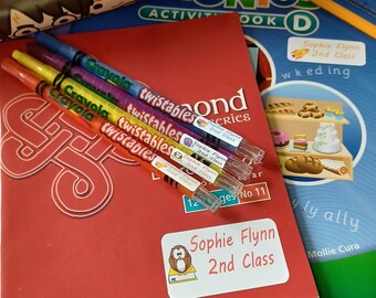 Sticker Name Tags Cursive Writing | Etsy