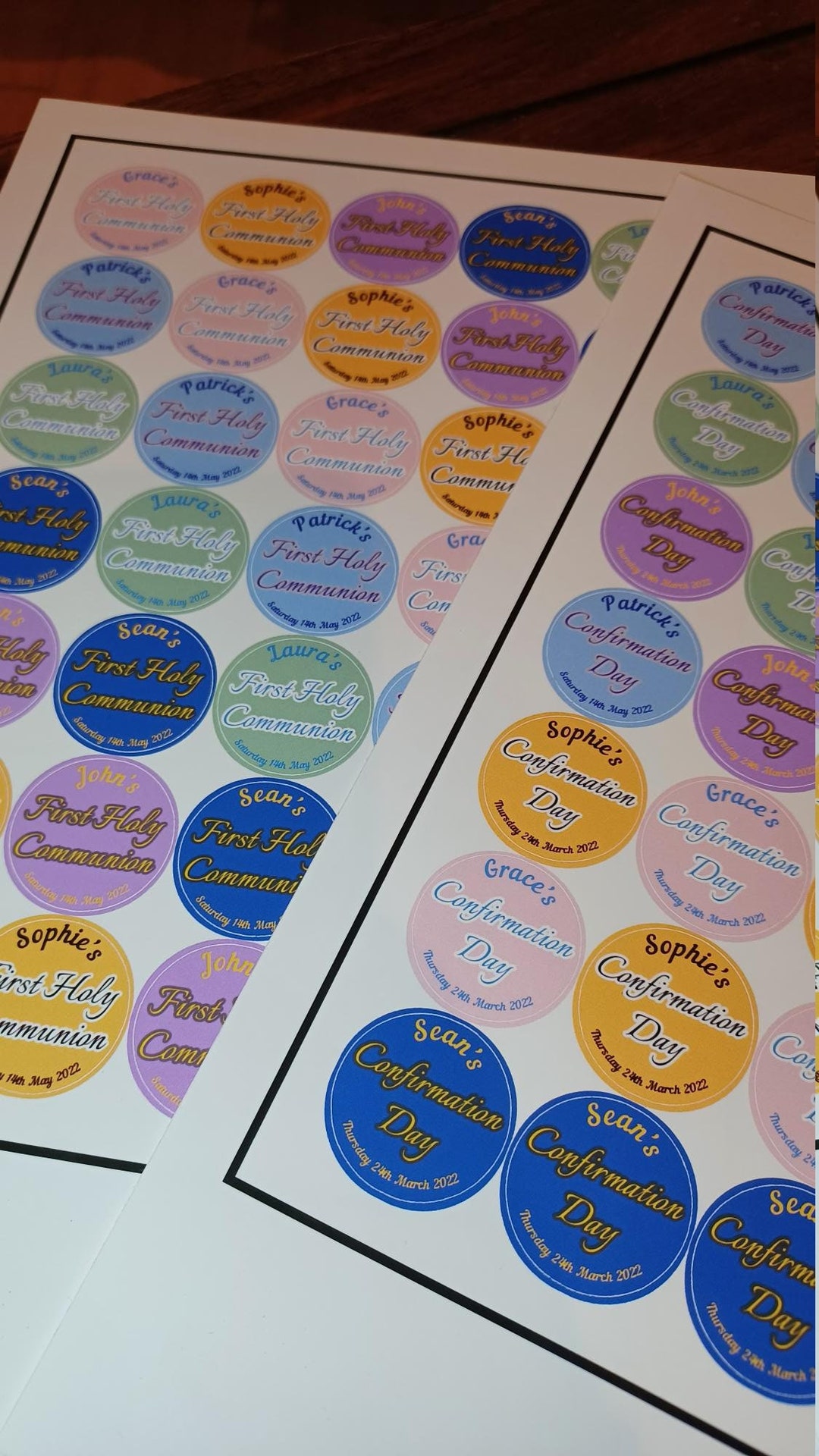 Circular Communion & Confirmation Stickers - Etsy