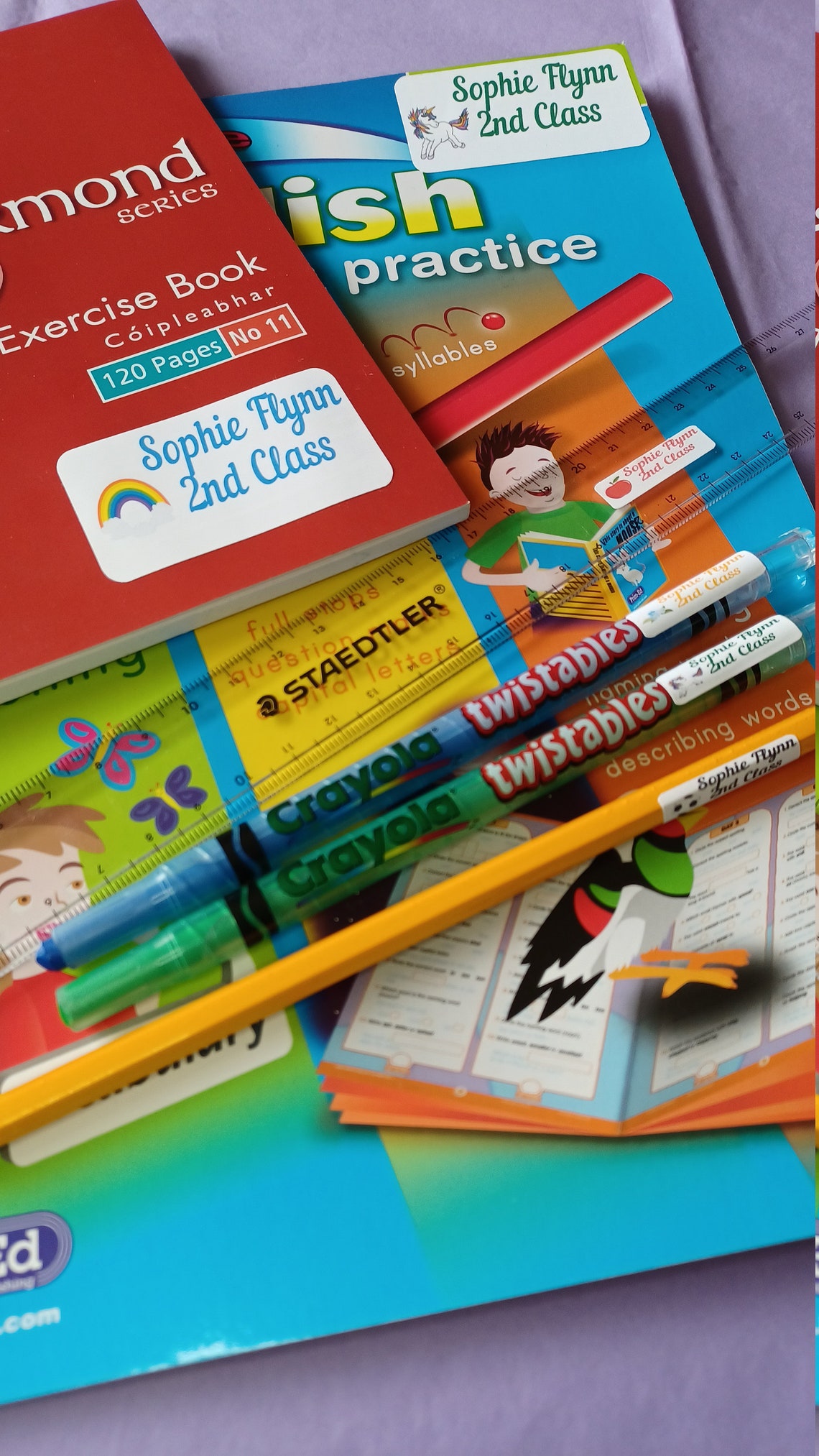 Sticker Name Tags Cursive Writing | Etsy