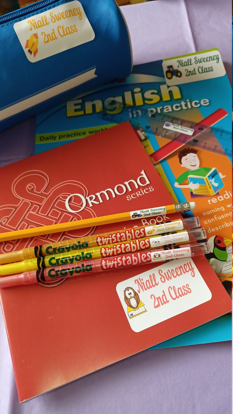 Sticker Name Tags Cursive Writing | Etsy