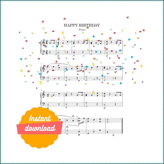 Cumpleanos Feliz Partitura para Piano - Educational Images | Picstank
