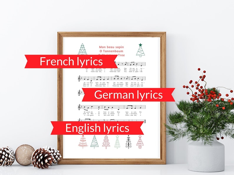 O Christmas Tree Song Printable, Sheet Music With Lyrics, English ...