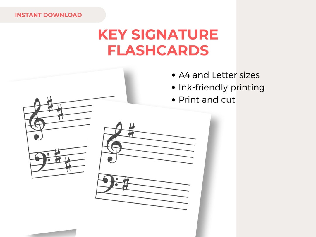 Music Flashcards, Key Signatures, Best Music Education, Treble Clef ...