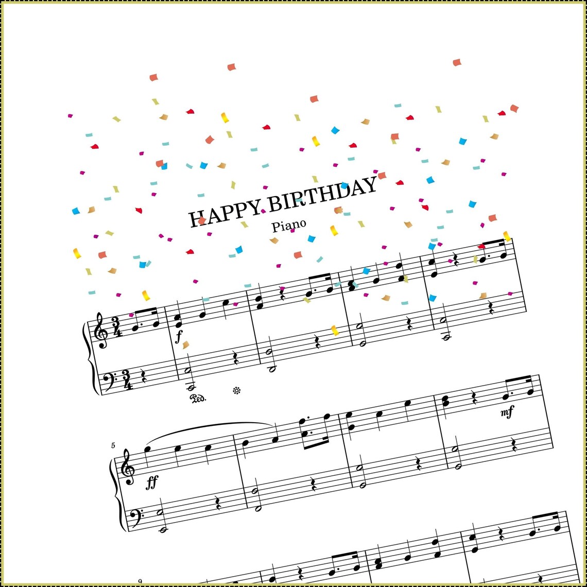 Happy Birthday Piano Sheet Music, Birthday Songs, Music Notes, Digital ...