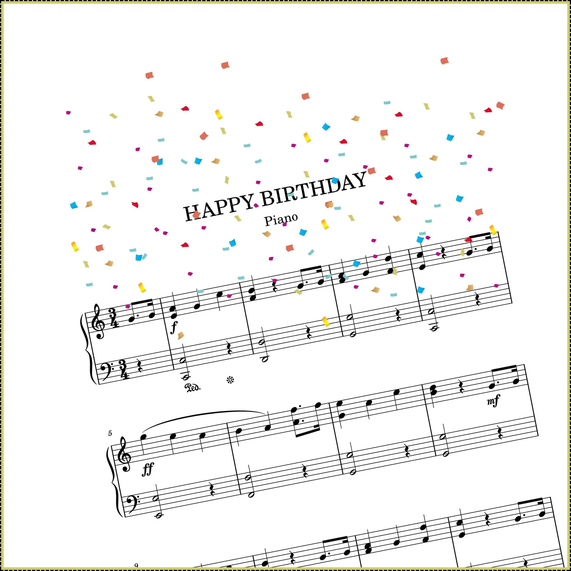 Happy Birthday Piano Sheet Music, Birthday Songs, Music Notes, Digital ...