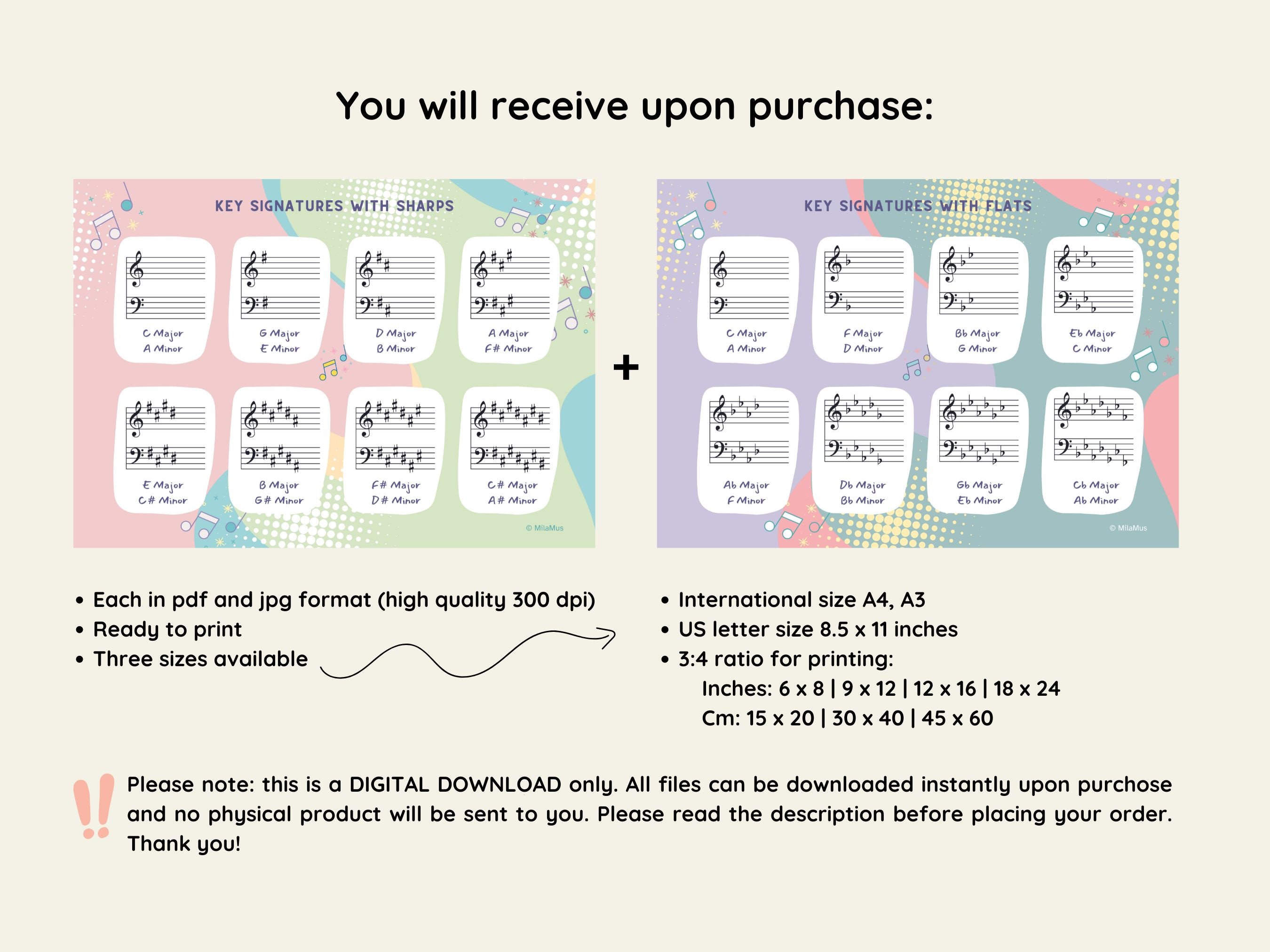 Musical Key Signature Guide Major & Minor Keys, Sharps, Flats, Music ...