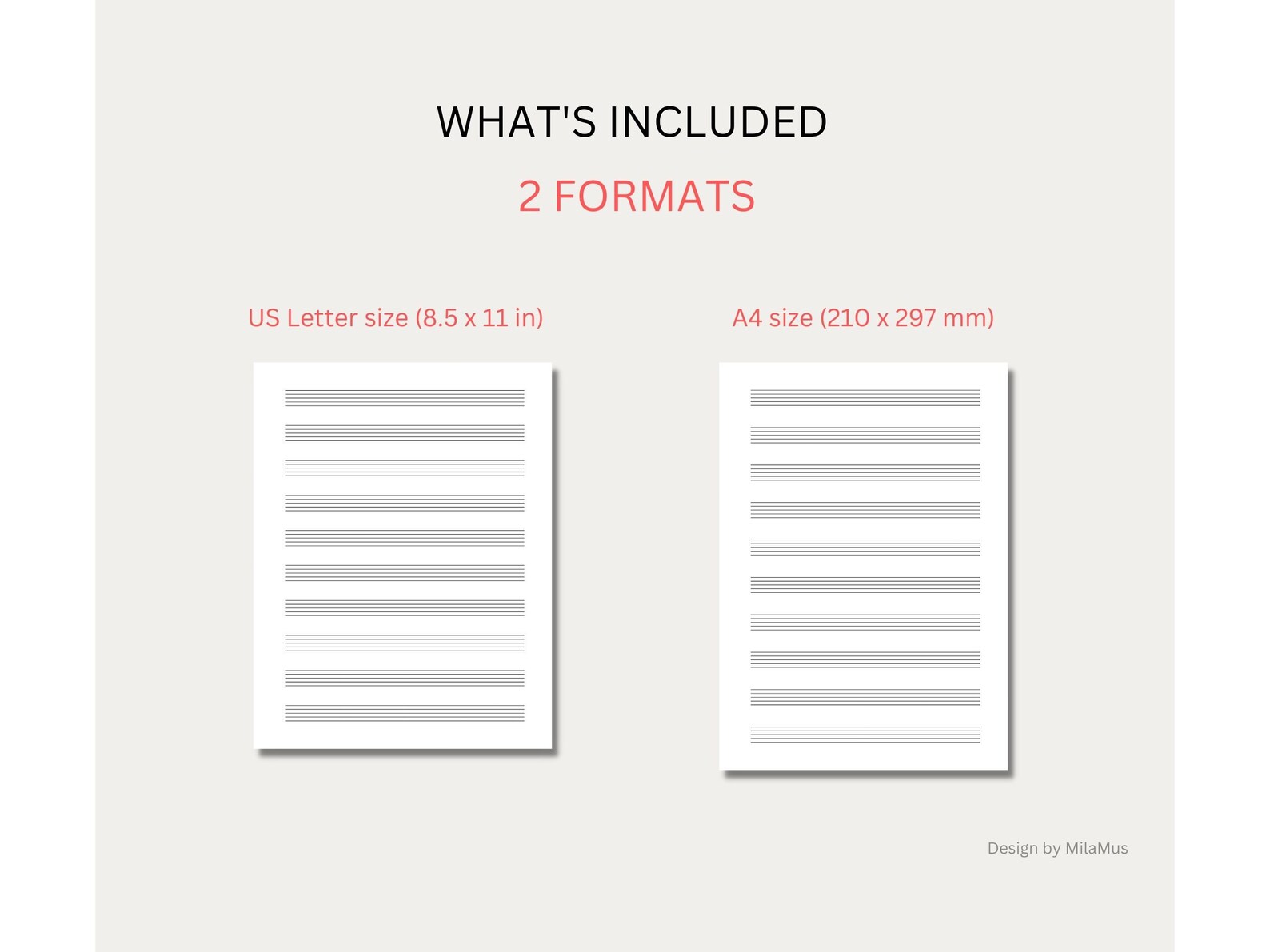 Printable Sheet Music, Blank Music Notation Paper, Treble Bass Clef ...