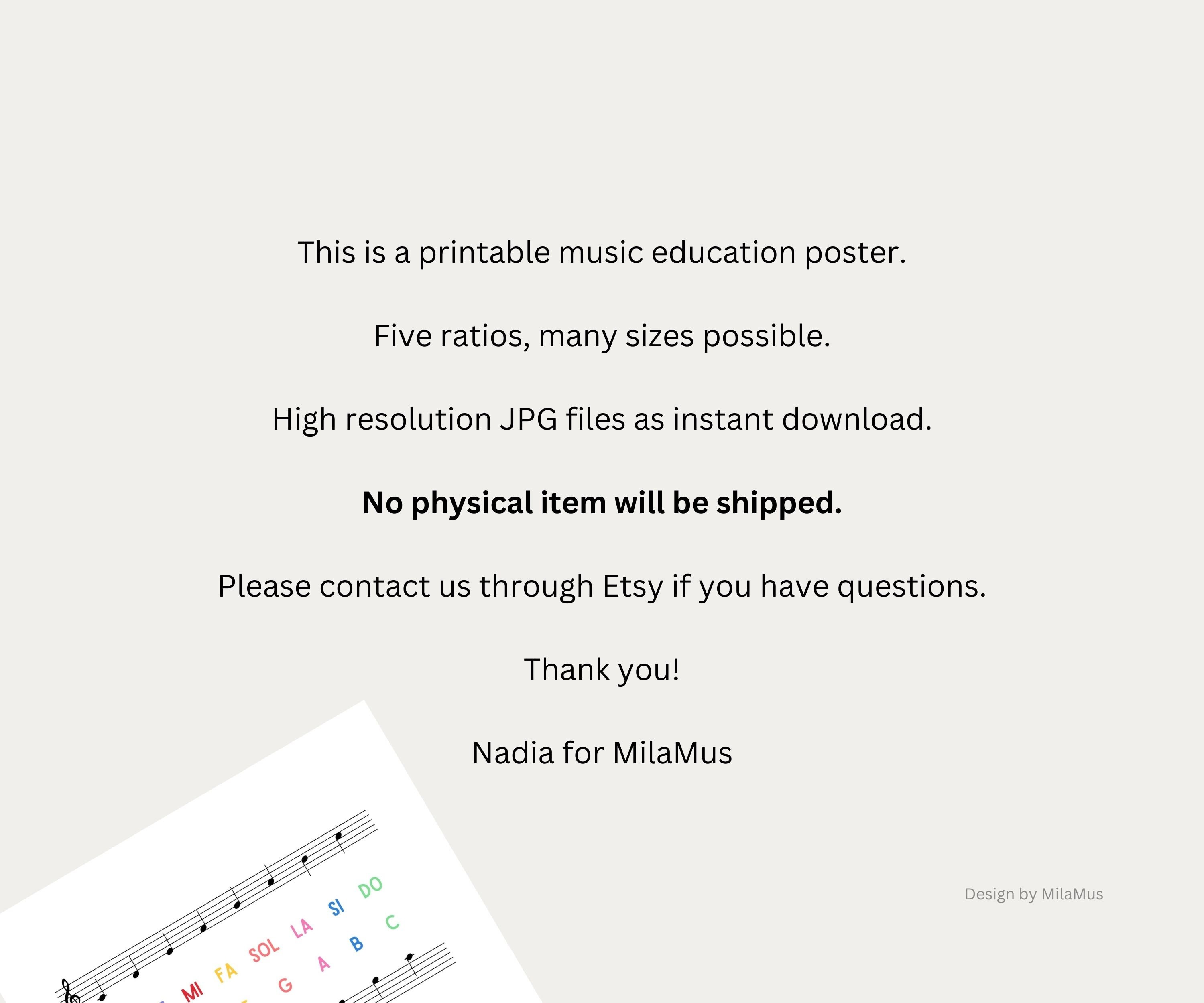 Music Education Posters Classroom Decor Music Notes Names - Etsy