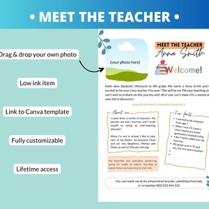 Meet the Teacher, Editable Template, Back to School, Canva Template ...