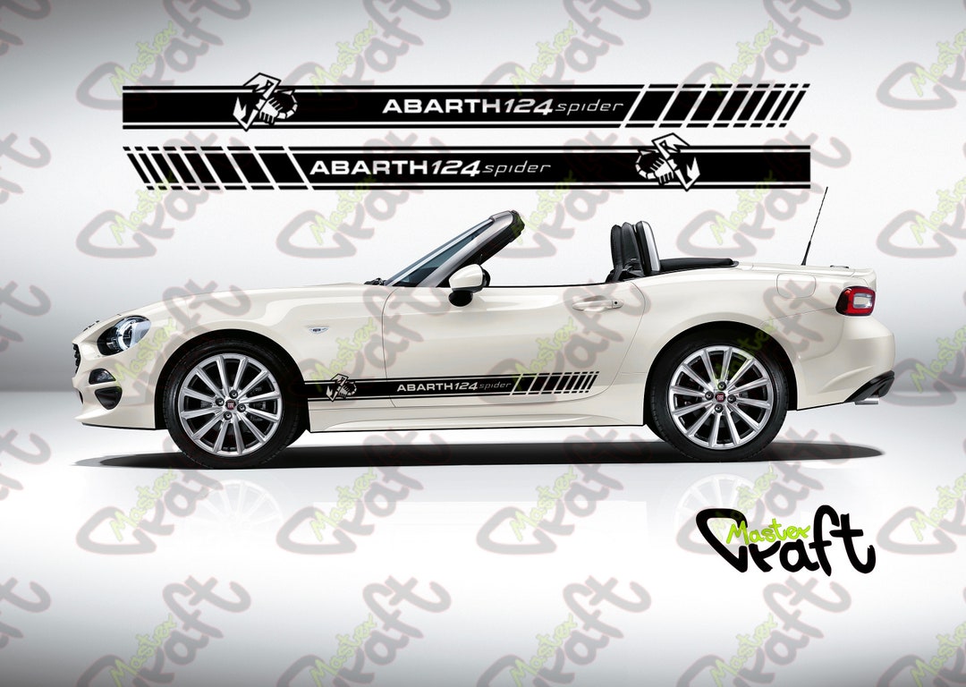 Fiat Abarth 124 Spider Side Skirt Lines Gloss Vinyl Stickers Car Decals ...
