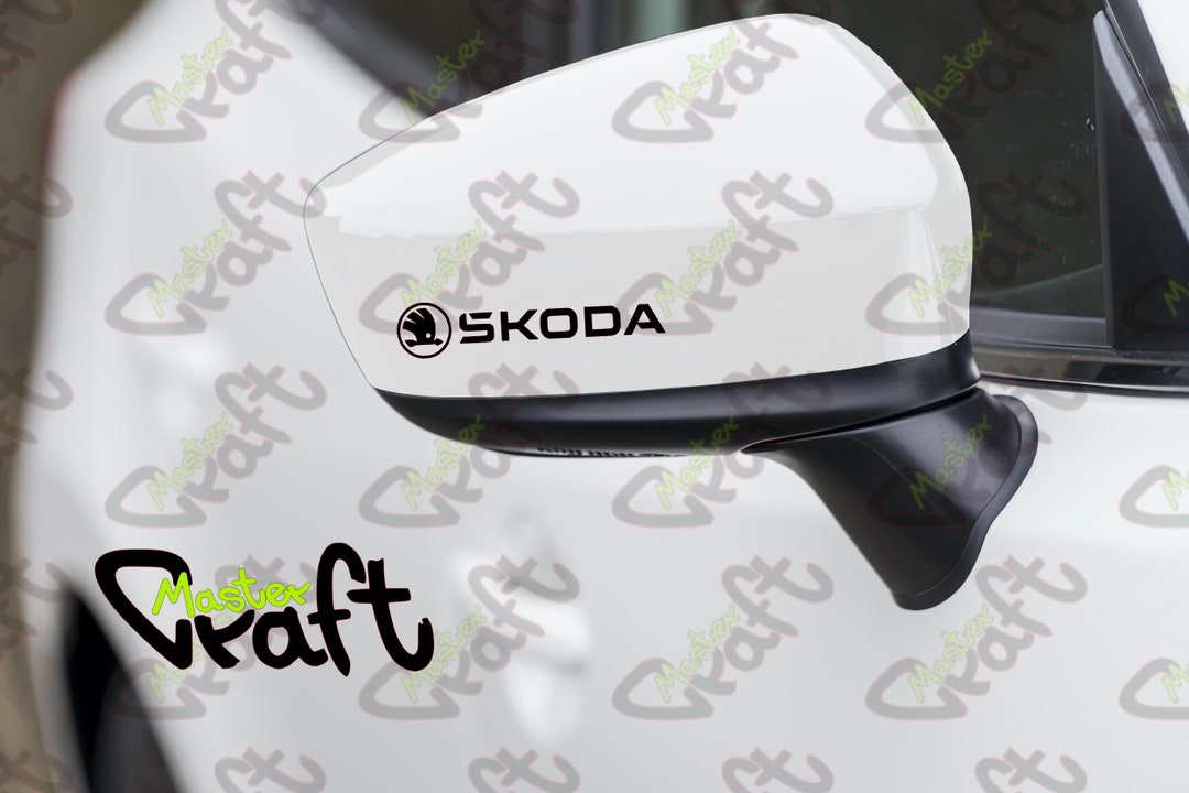 New Skoda Logo 35 Colour Car Mirror Cover Gloss Vinyl Stickers Decals ...