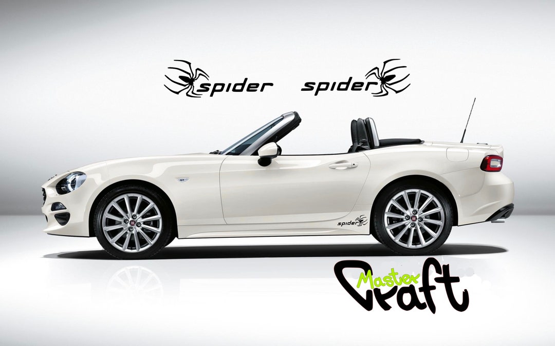 Fiat Abarth 124 Spider Side Skirt Gloss Vinyl Stickers Car Decals Set ...