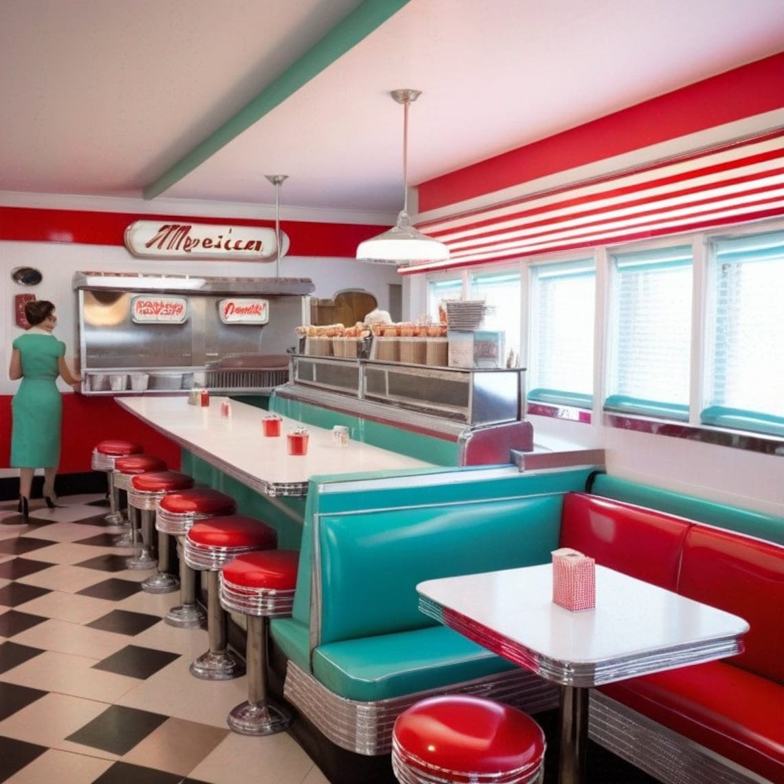 Vintage American Diner Style Image Files - Etsy