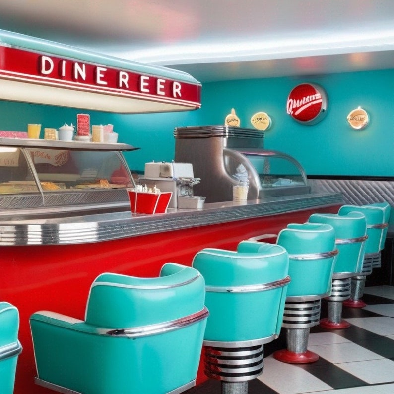 Vintage American Diner Style Image Files - Etsy