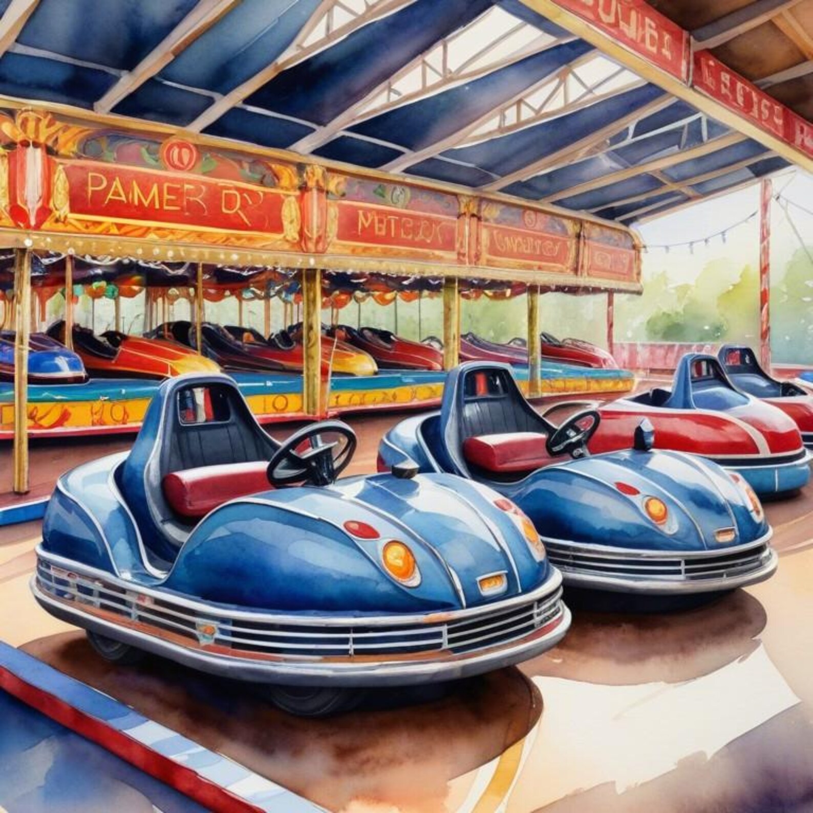 Fairground Dodgem Cars Download Image Files - Etsy