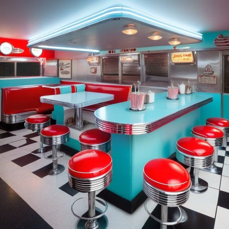 Vintage American Diner Style Image Files - Etsy