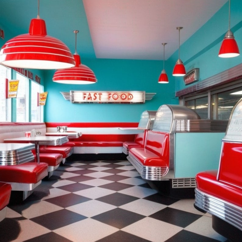 Vintage American Diner Style Image Files - Etsy