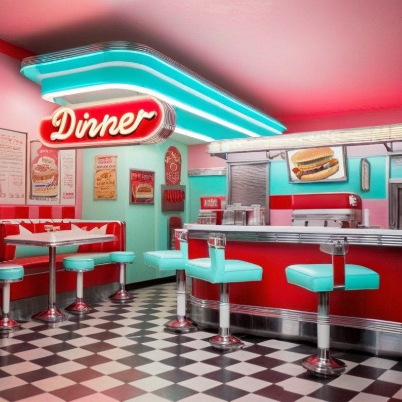 Vintage American Diner Style Image Files - Etsy