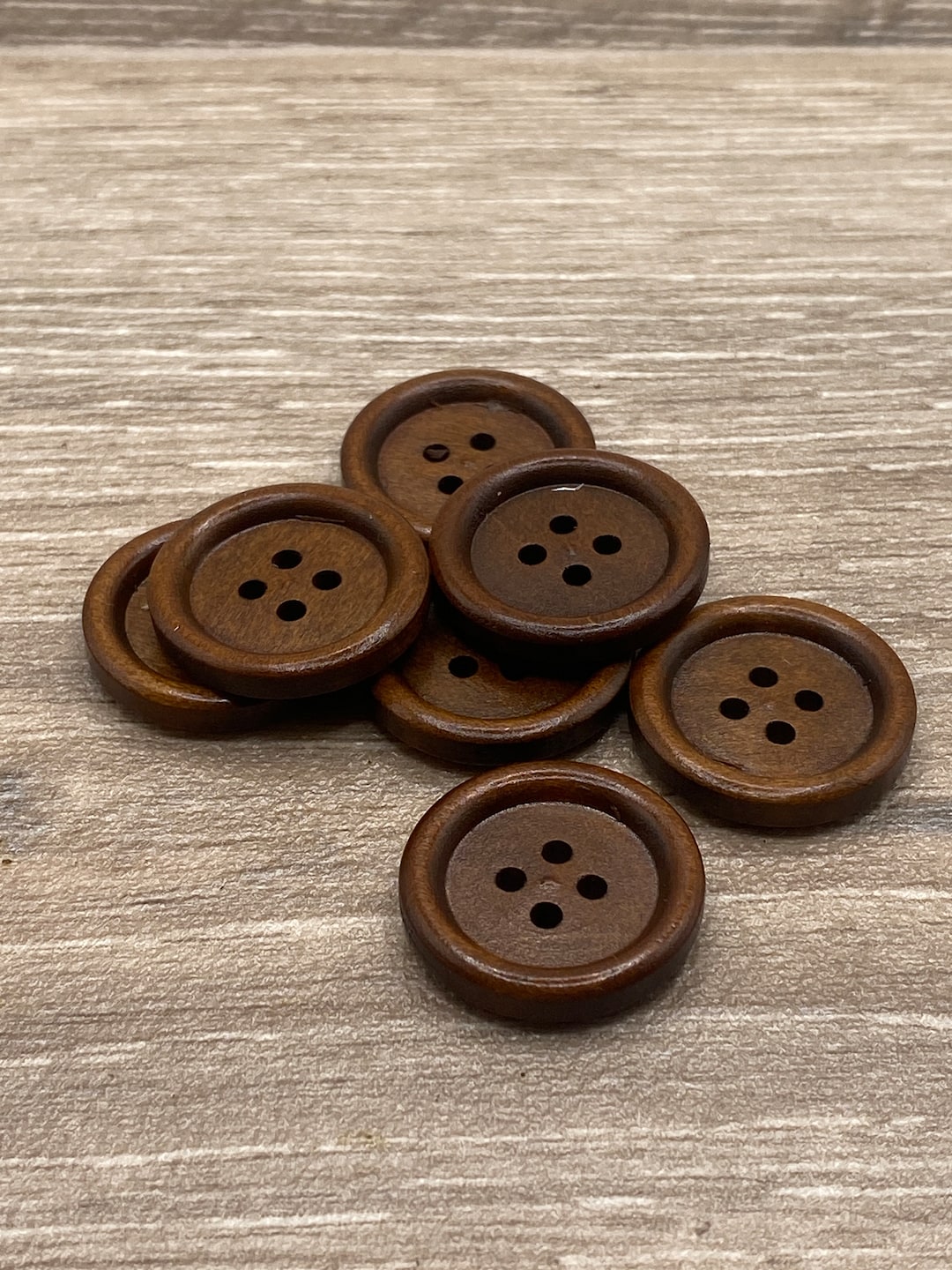 Wooden Buttons 23mm Brown 4 Hole Sewing Buttons for Cardigans, Knitting ...