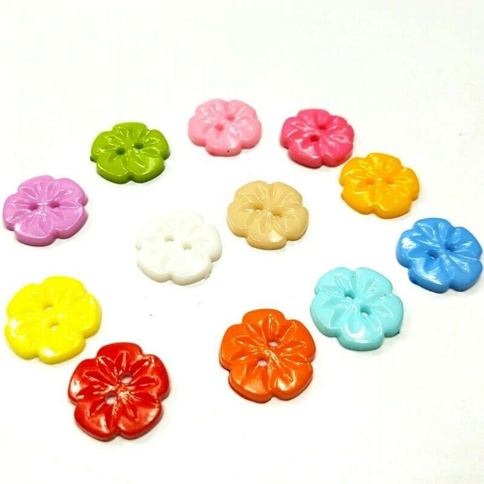 Flower Shaped Sewing Buttons 15mm Mixed Flower Buttons for - Etsy UK