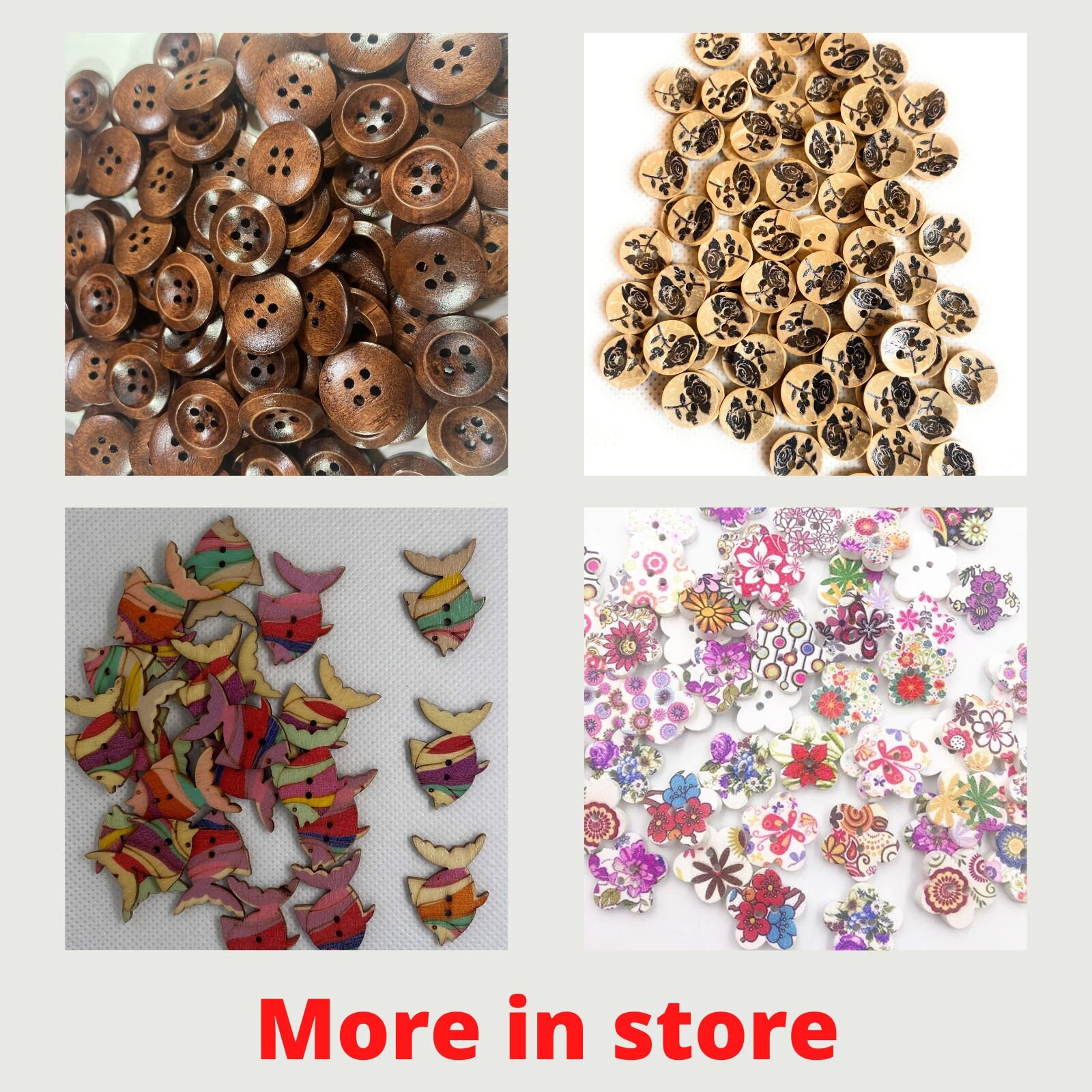 Wooden Buttons Handmade With Love 15/20/25mm Crafts Diy - Etsy