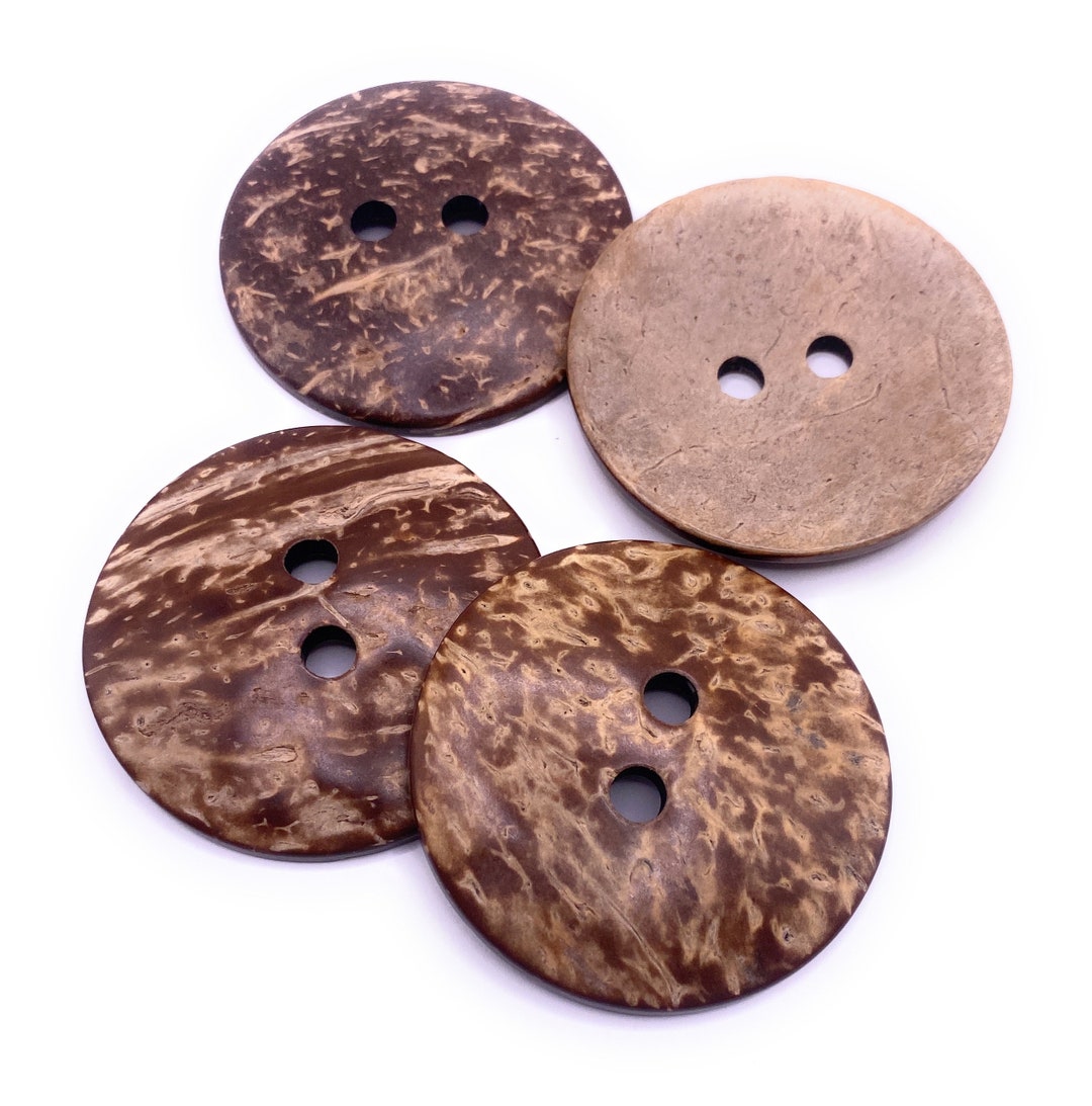 50mm Extra Large Coconut Buttons 2 Hole Flatback Sewing Knitting Crafts ...